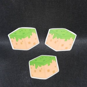 Minecraft Grass Block Stickers, Vinyl Stickers, Waterproof Minecraft ...