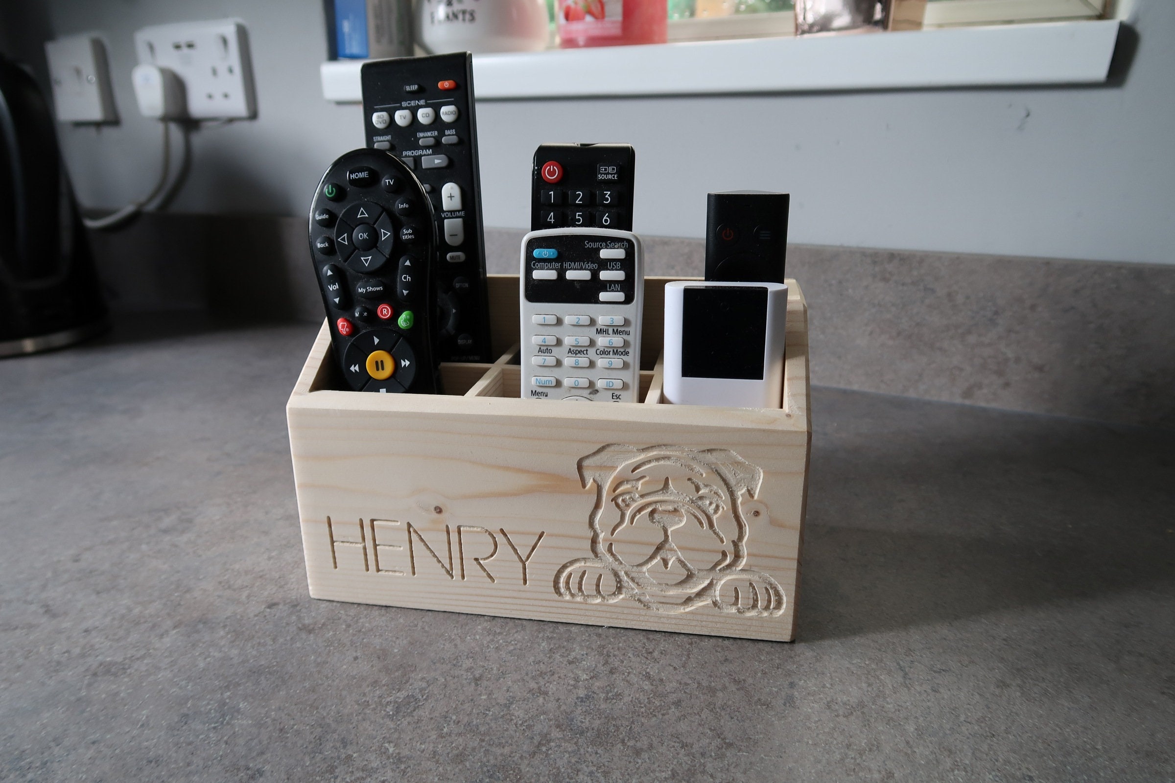 Remote Control Holder With Optional Personalisation Fathers - Etsy UK