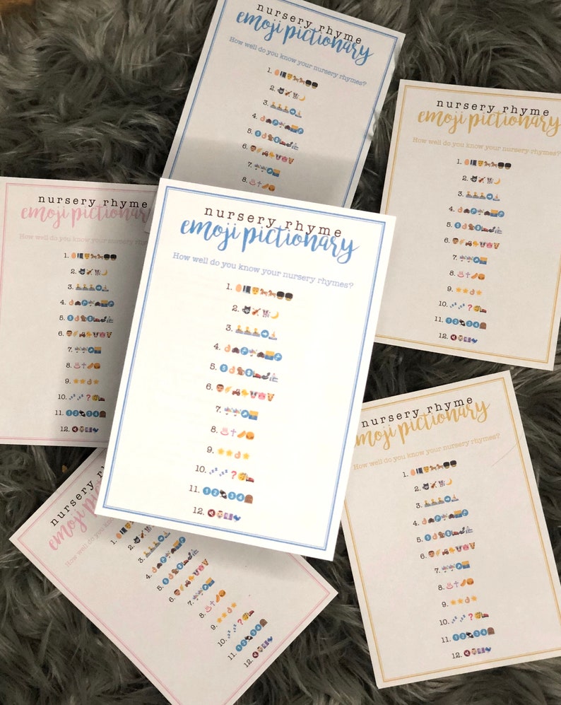 Blue Emoji Pictionary Baby Shower Game - Etsy Australia