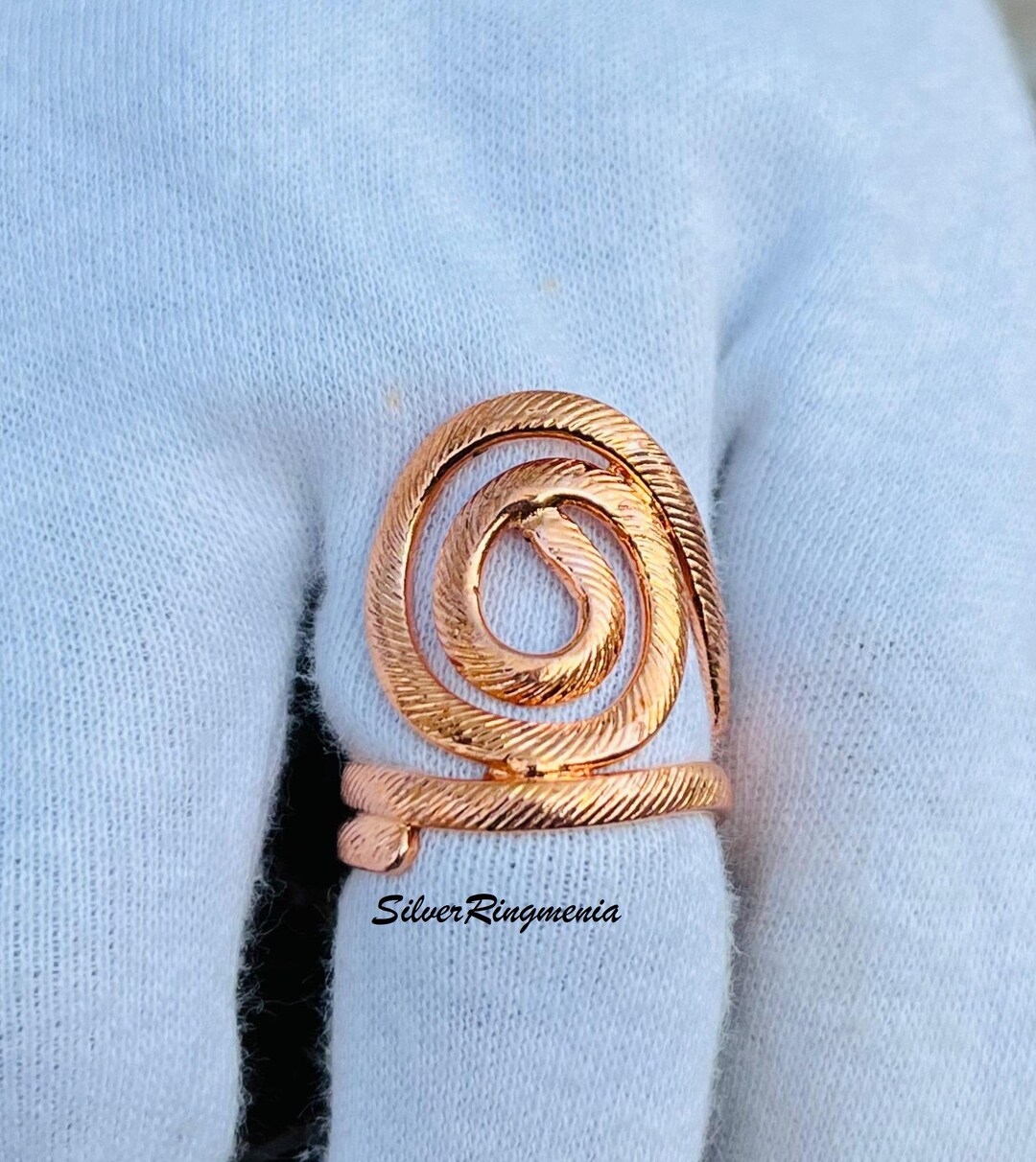 Handcrafted Solid Copper Spiral Snake Ring for Men & Women – Vintage ...