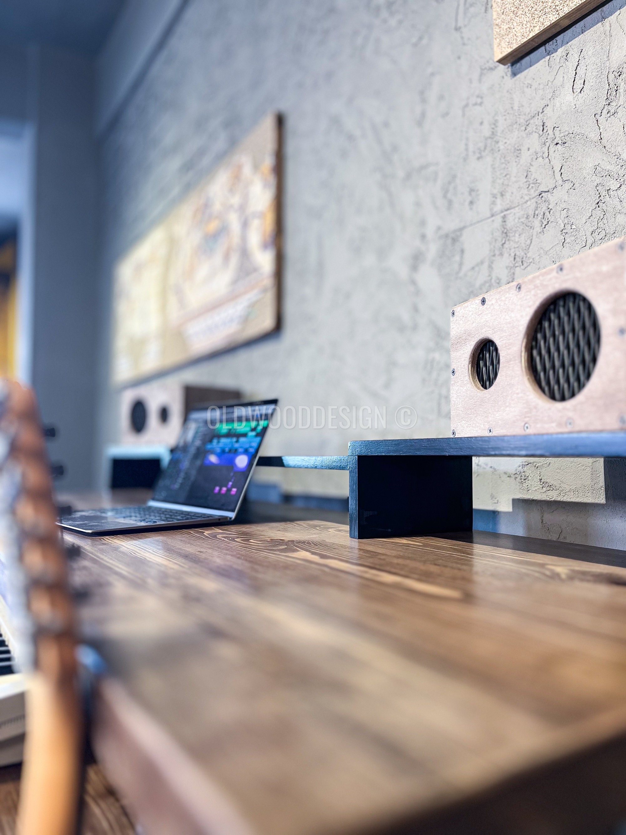 Wood Music Studio Desk With Keyboard Tray, Music Production Desk, Music ...