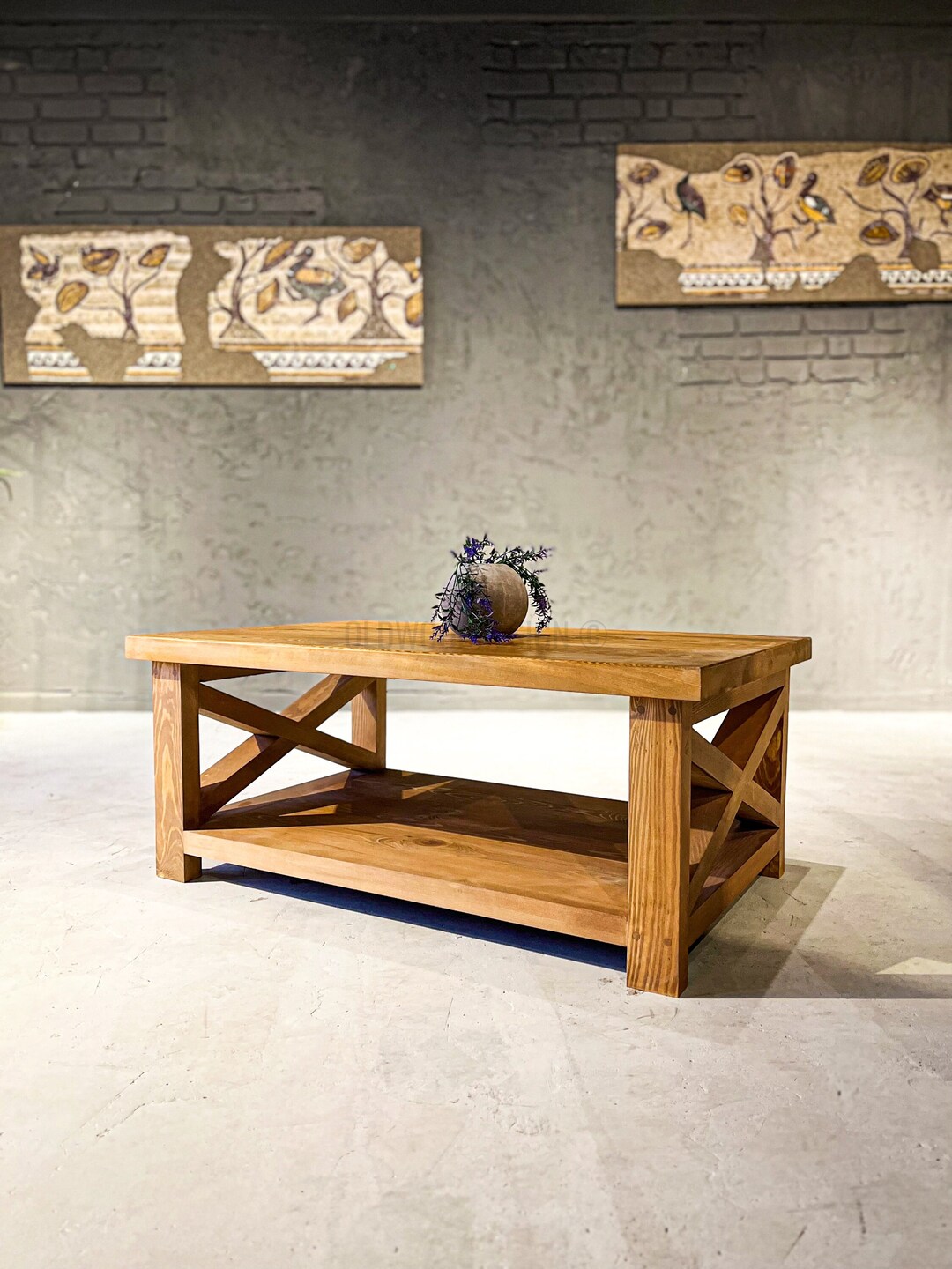 Modern Farmhouse Wooden Coffee Table With X-legs: A Stylish and ...