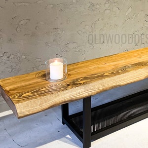 Live Edge Solid Wood TV Stand - Rustic Natural Wood TV Console With ...