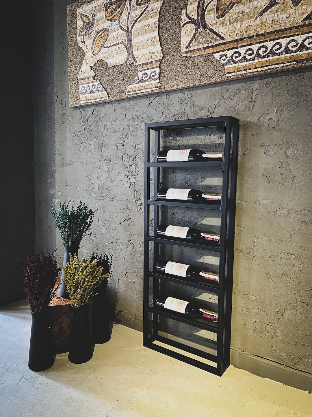 Minimalist Matte Black Wine Rack - Modern Steel Design - Etsy