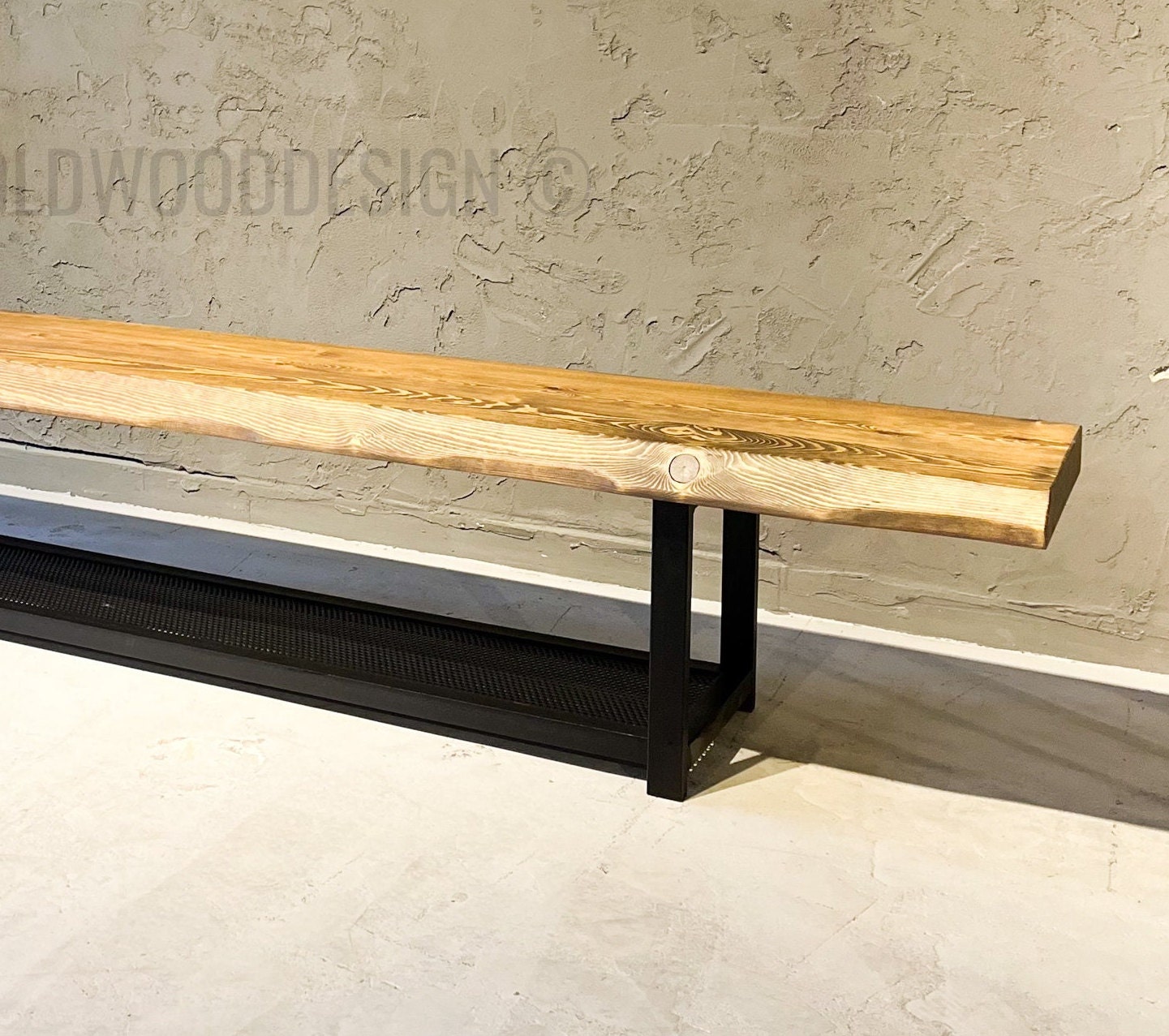 Live Edge Solid Wood TV Stand - Rustic Natural Wood TV Console With ...