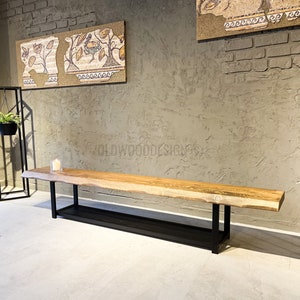 Live Edge Solid Wood TV Stand - Rustic Natural Wood TV Console With ...