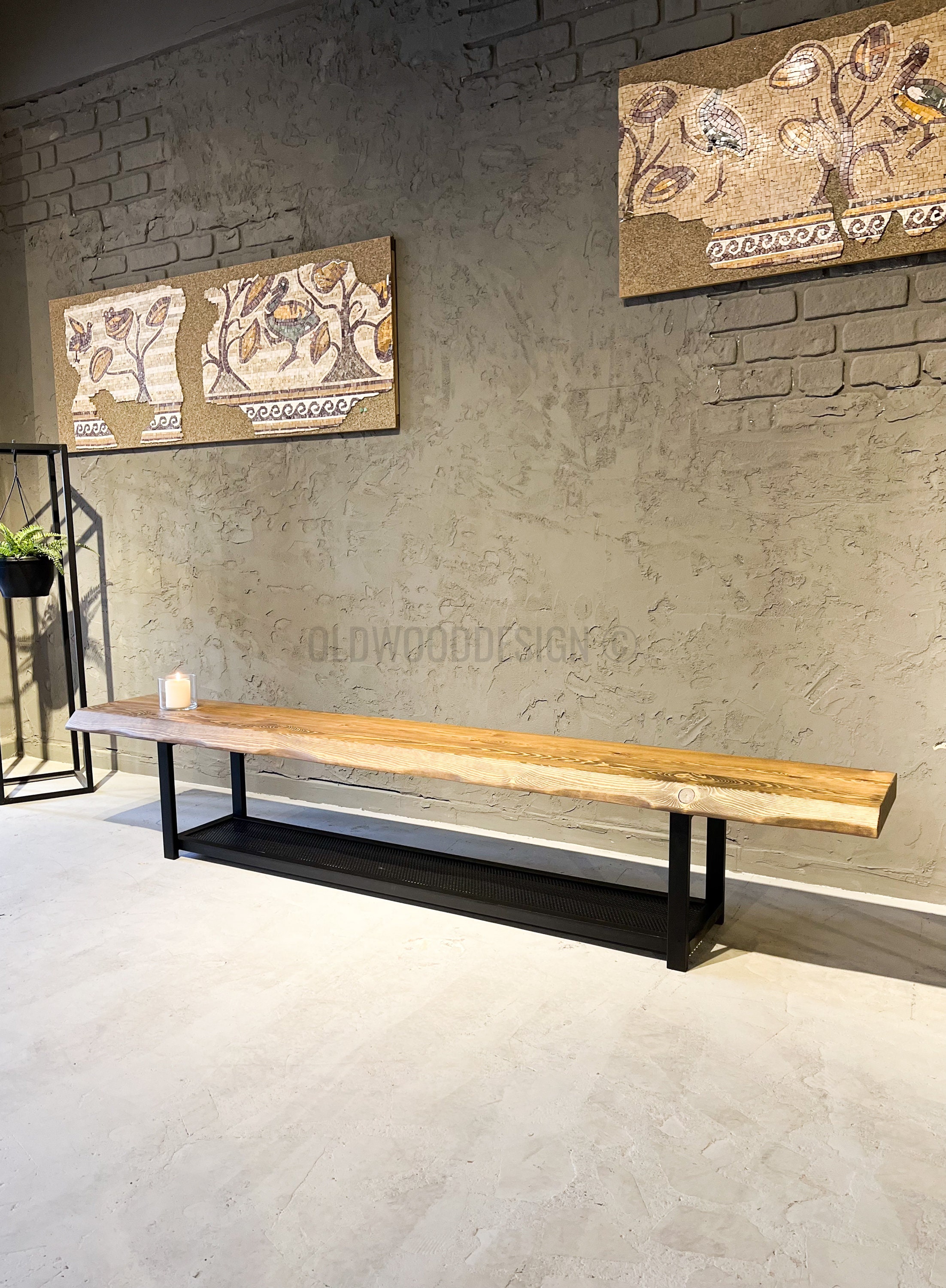 Live Edge Solid Wood TV Stand - Rustic Natural Wood TV Console With ...