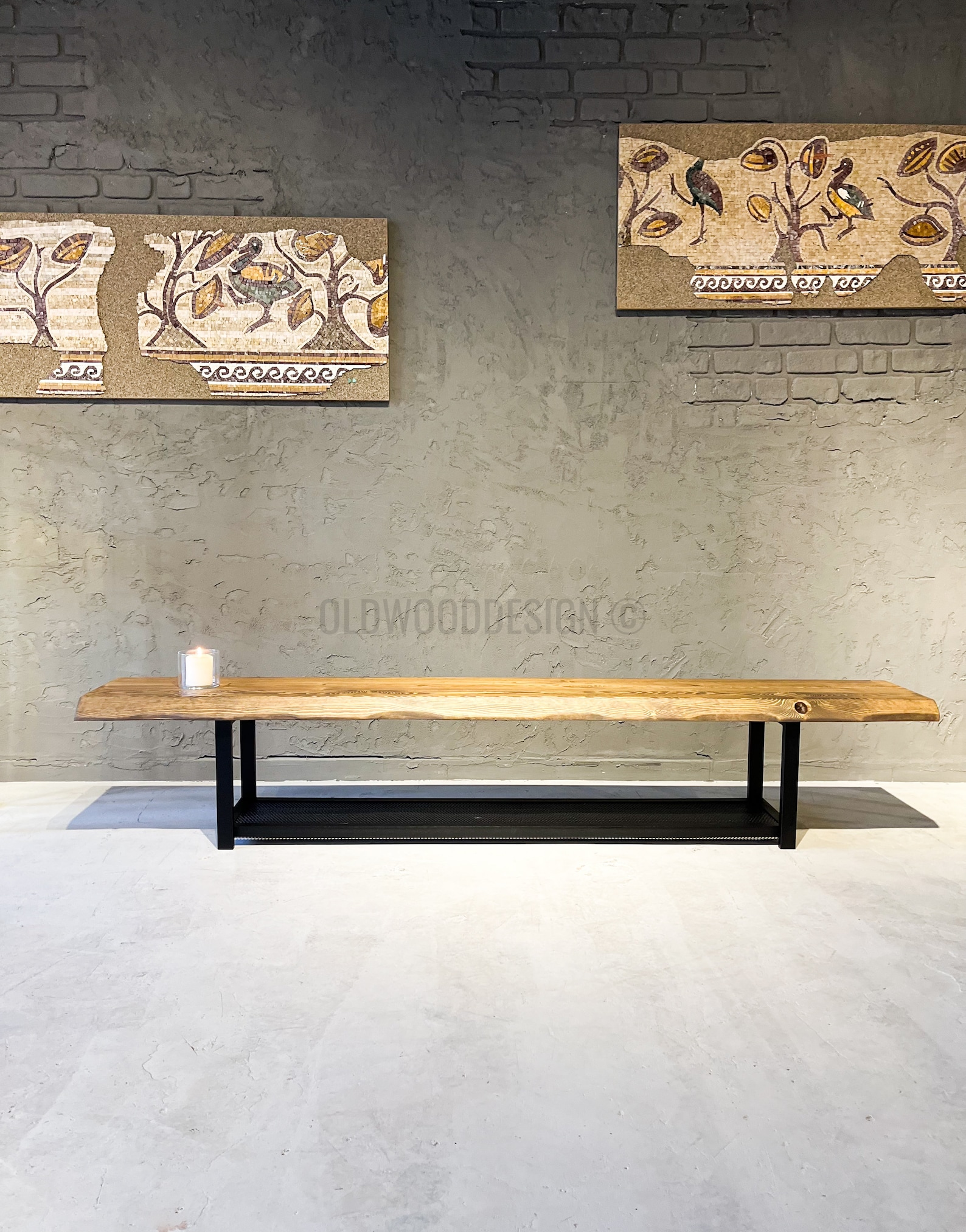 Live Edge Solid Wood TV Stand - Rustic Natural Wood TV Console With ...