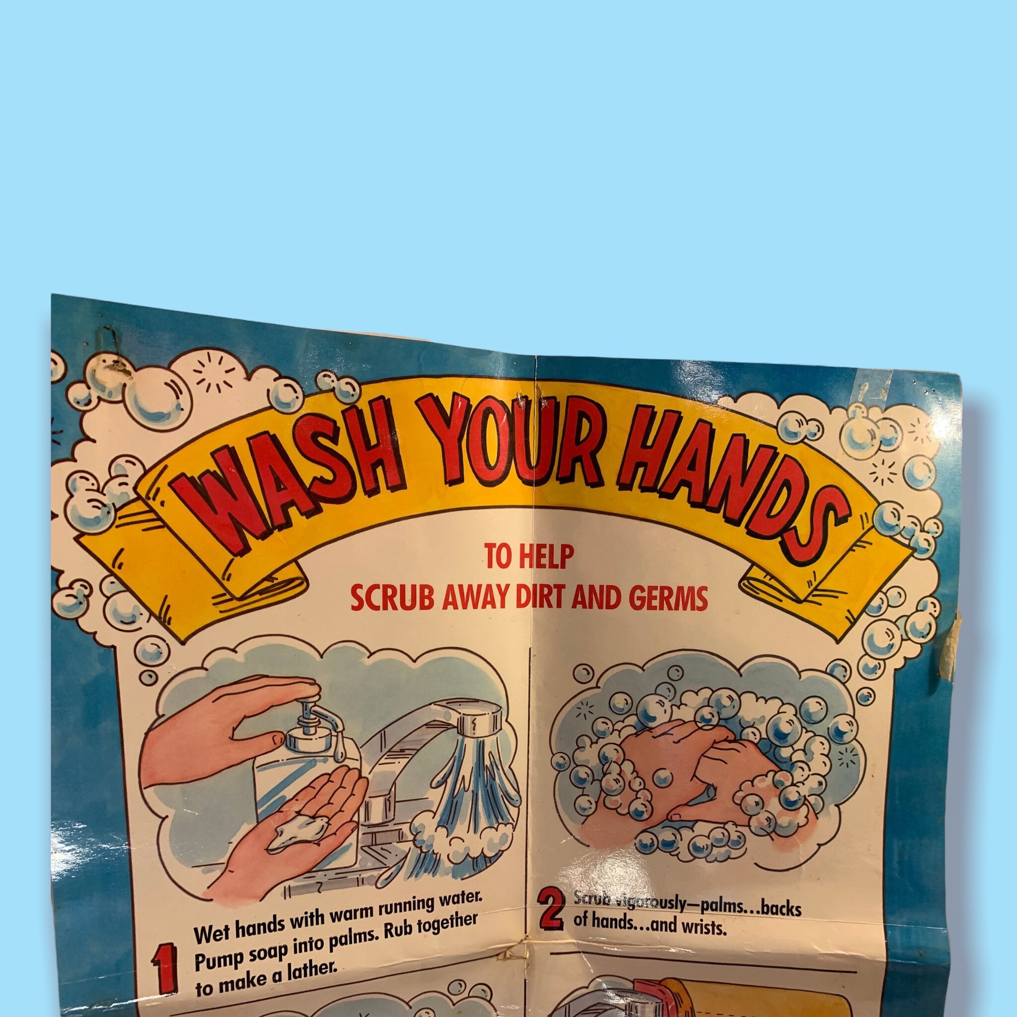 Vintage 90s Kids Hand Washing Poster RARE - Etsy