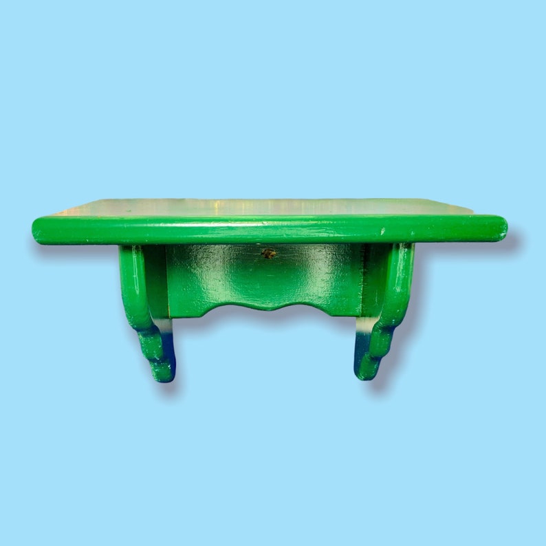 Vintage Green Wooden Wall Shelf. - Etsy