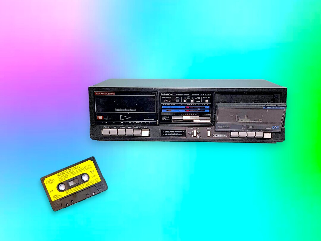 Vintage Sanyo Stereo Dubbing Cassette Deck Player. Works! - Etsy