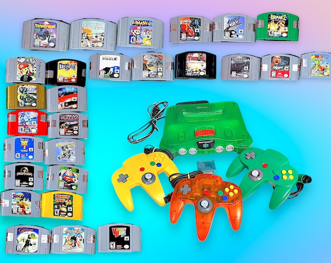 Vintage Nintendo 64 Video Game Console With Controllers & GAME Lot ...
