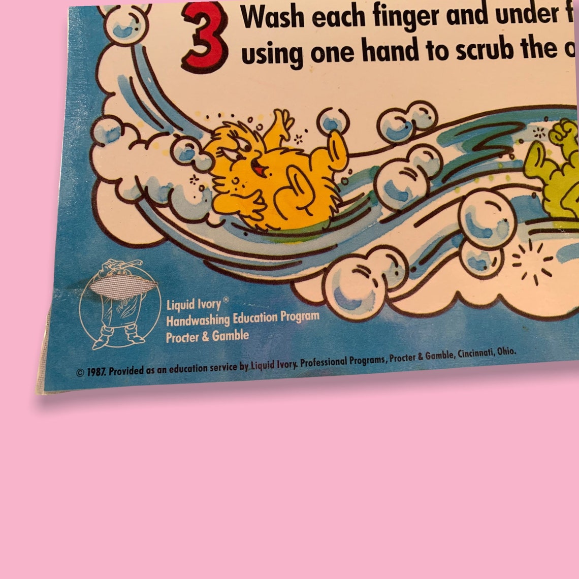 Vintage 90s Kids Hand Washing Poster RARE - Etsy