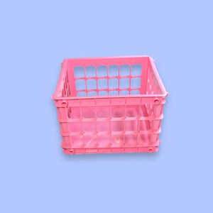 Vintage Y2K Pink Plastic Storage Crate. - Etsy