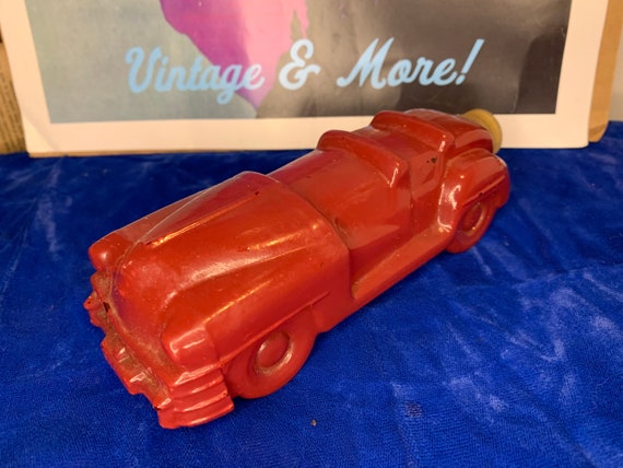 Vintage Avon Perfume Red Car Glass Bottle. - Gem