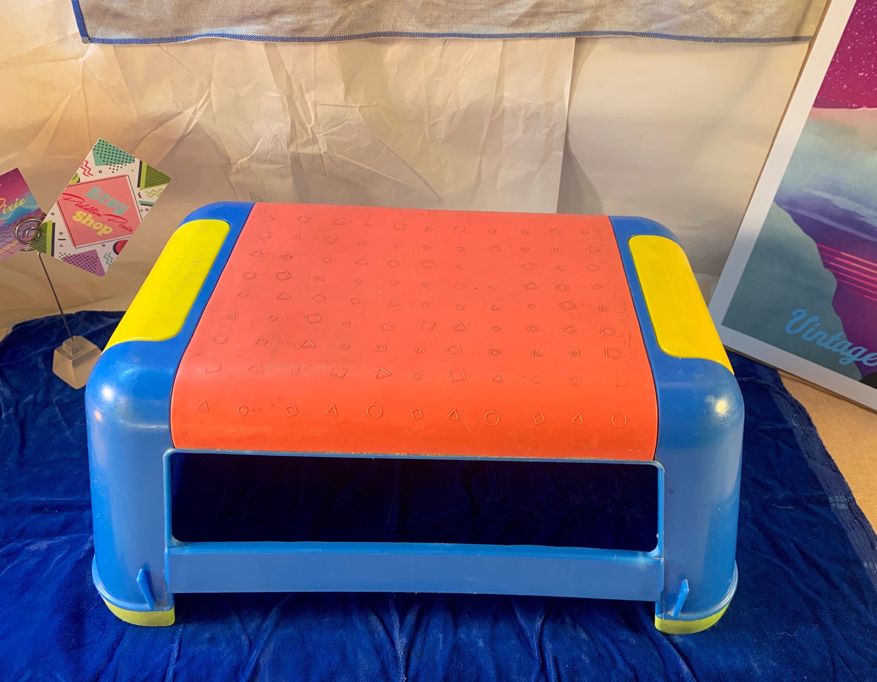 Vintage 90s KIDS 2 Color block Plastic Kids Stool. | Etsy