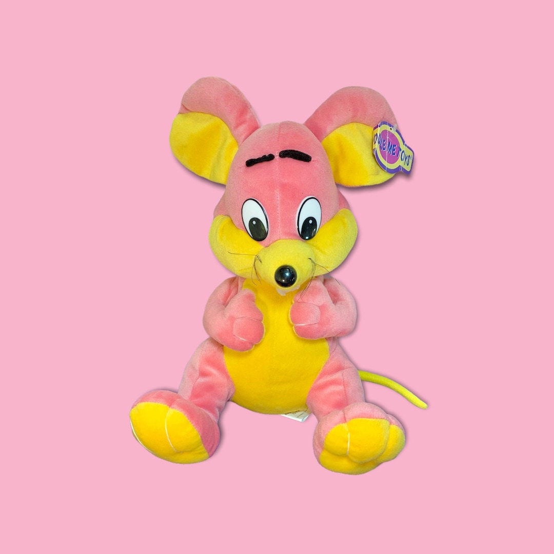 Vintage Stuffed Pink Mouse Plush Toy Plush - Etsy