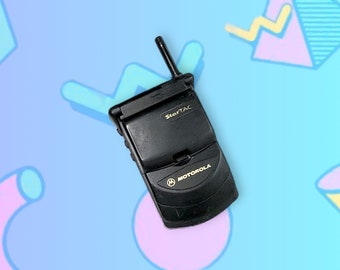 Vintage Motorola Flip Phone With Case, Motorola Microtac, 1980s Era ...