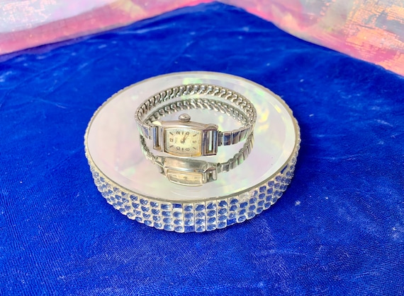 Vintage Silver Wyler Ladies Wrist Watch - Gem