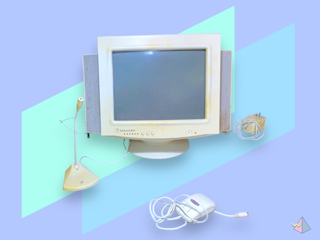 Vintage 90s PC Desktop Computer Screen Monitor Speakers . Rare . as Is ...