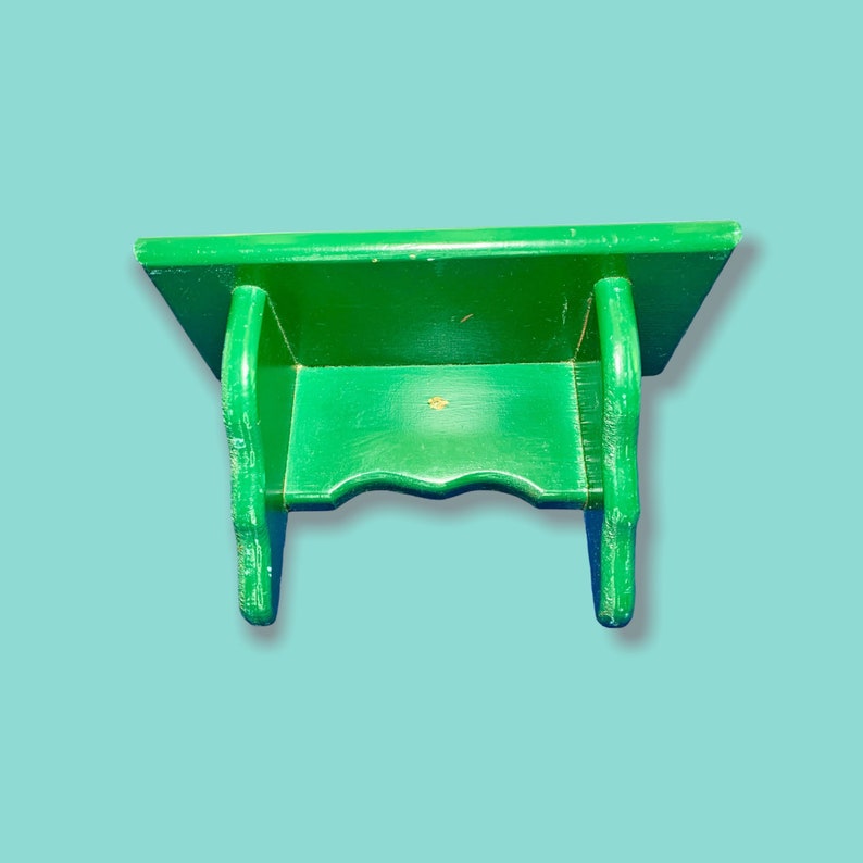 Vintage Green Wooden Wall Shelf. - Etsy