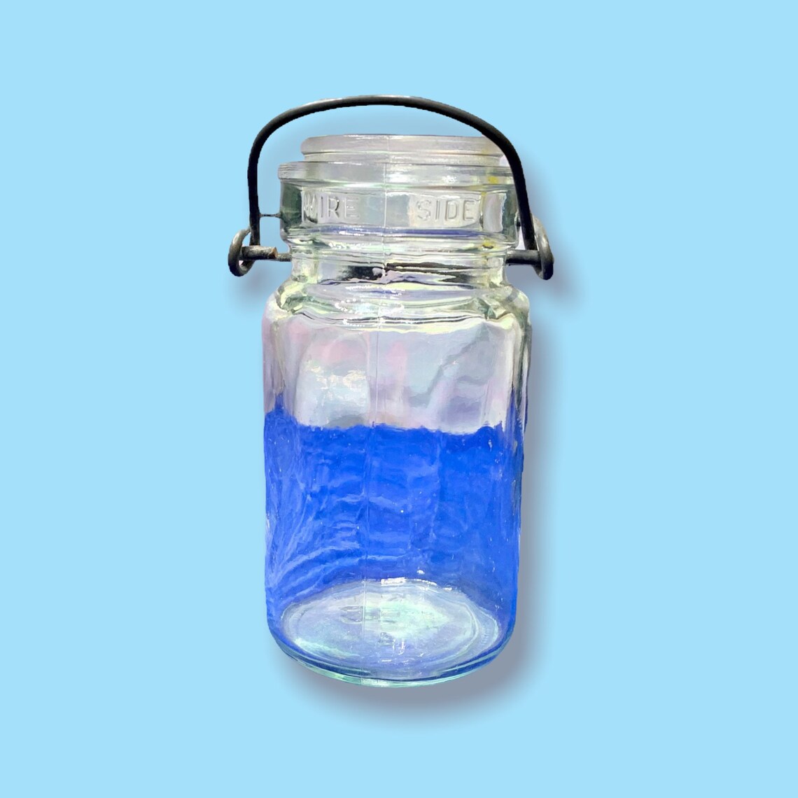 Vintage Glass Wire Side Jar. - Etsy