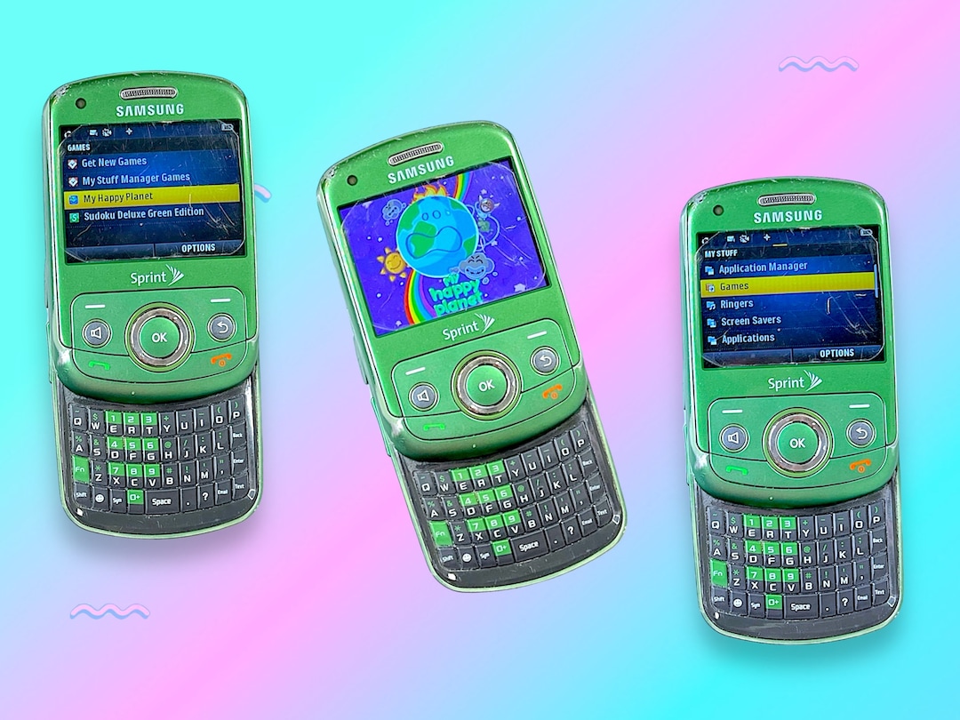 Vintage Y2K Green Samsung Slide Cell Phone. Works. - Etsy
