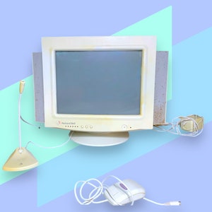 Vintage 90s PC Desktop Computer Screen Monitor Speakers . Rare . as Is ...