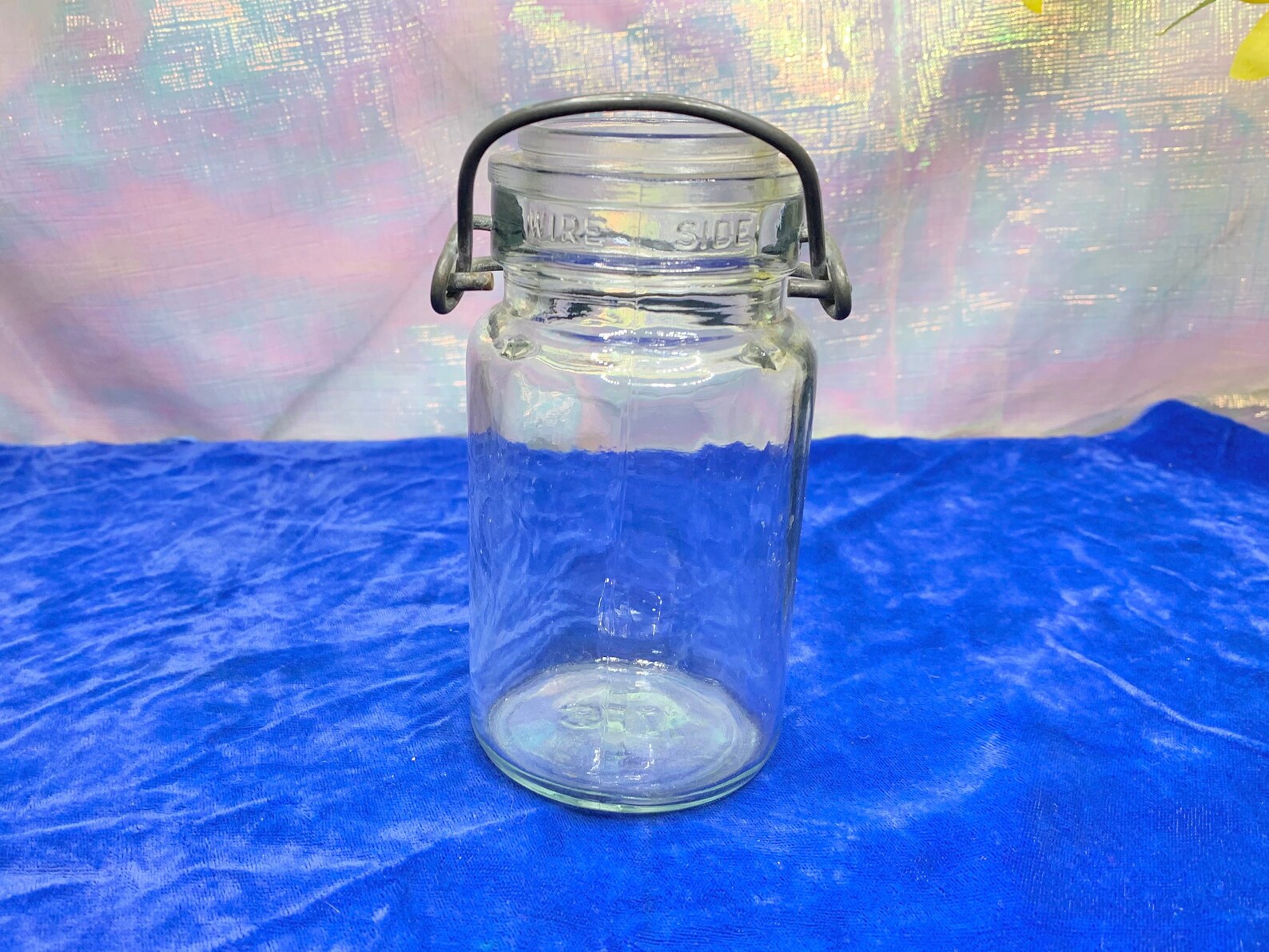 Vintage Glass Wire Side Jar. - Etsy