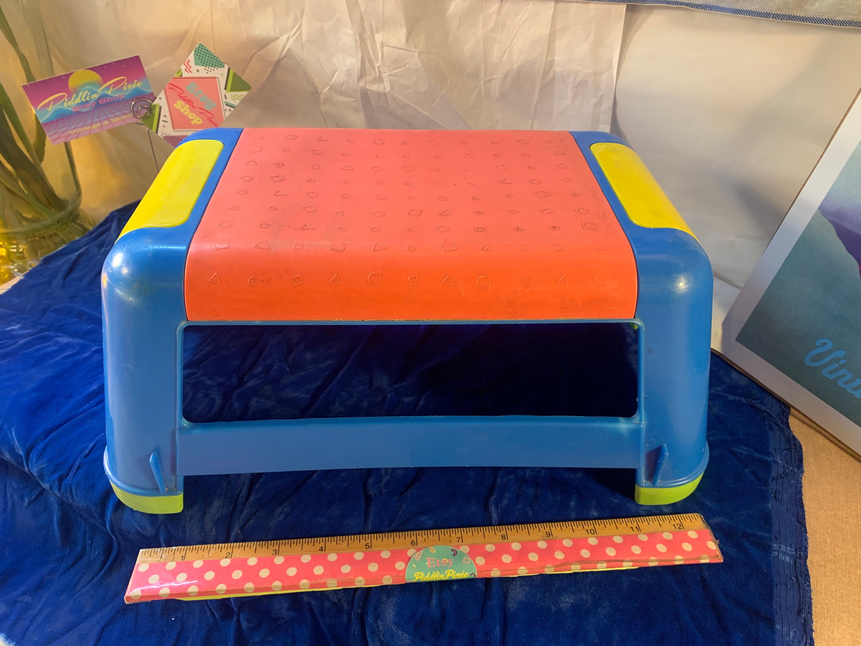 Vintage 90s KIDS 2 Color block Plastic Kids Stool. | Etsy