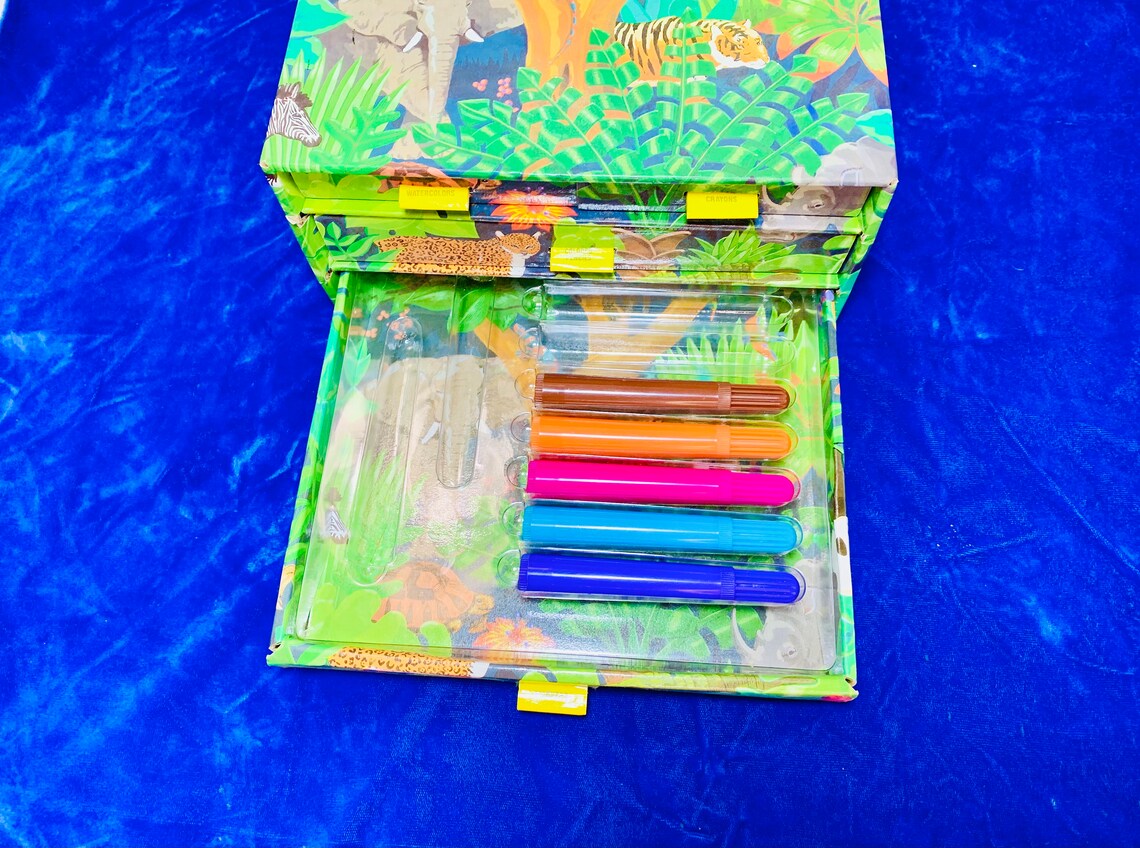 Vintage 90s Lisa Frank Like Art Box. - Etsy