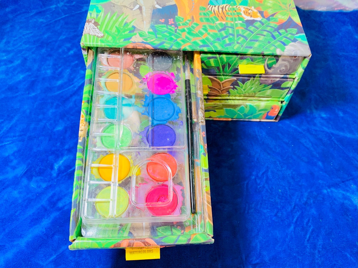 Vintage 90s Lisa Frank Like Art Box. - Etsy