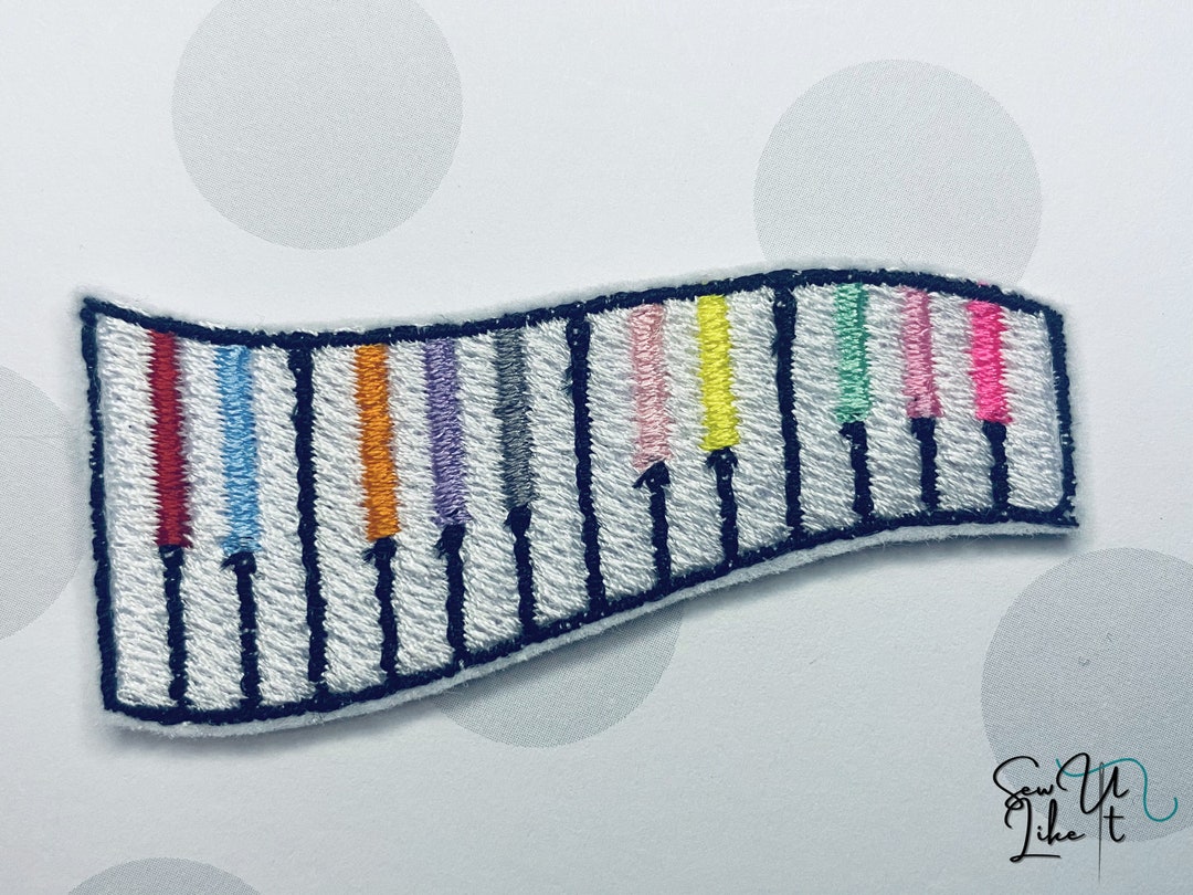 Colourful Piano Embroidered Patch, Iron on Patch, Sew on Patch ...