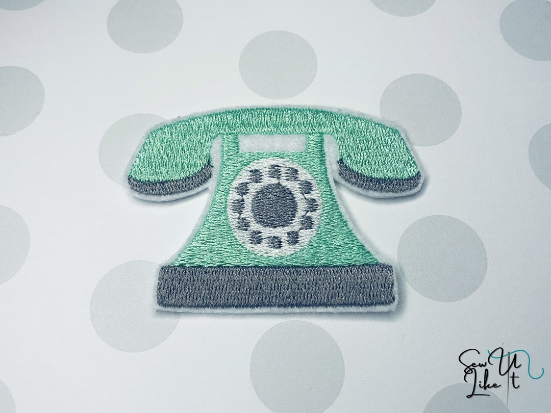 Retro Phone Embroidered Patch, Iron on Patch, Sew on Patch, Appliqué ...