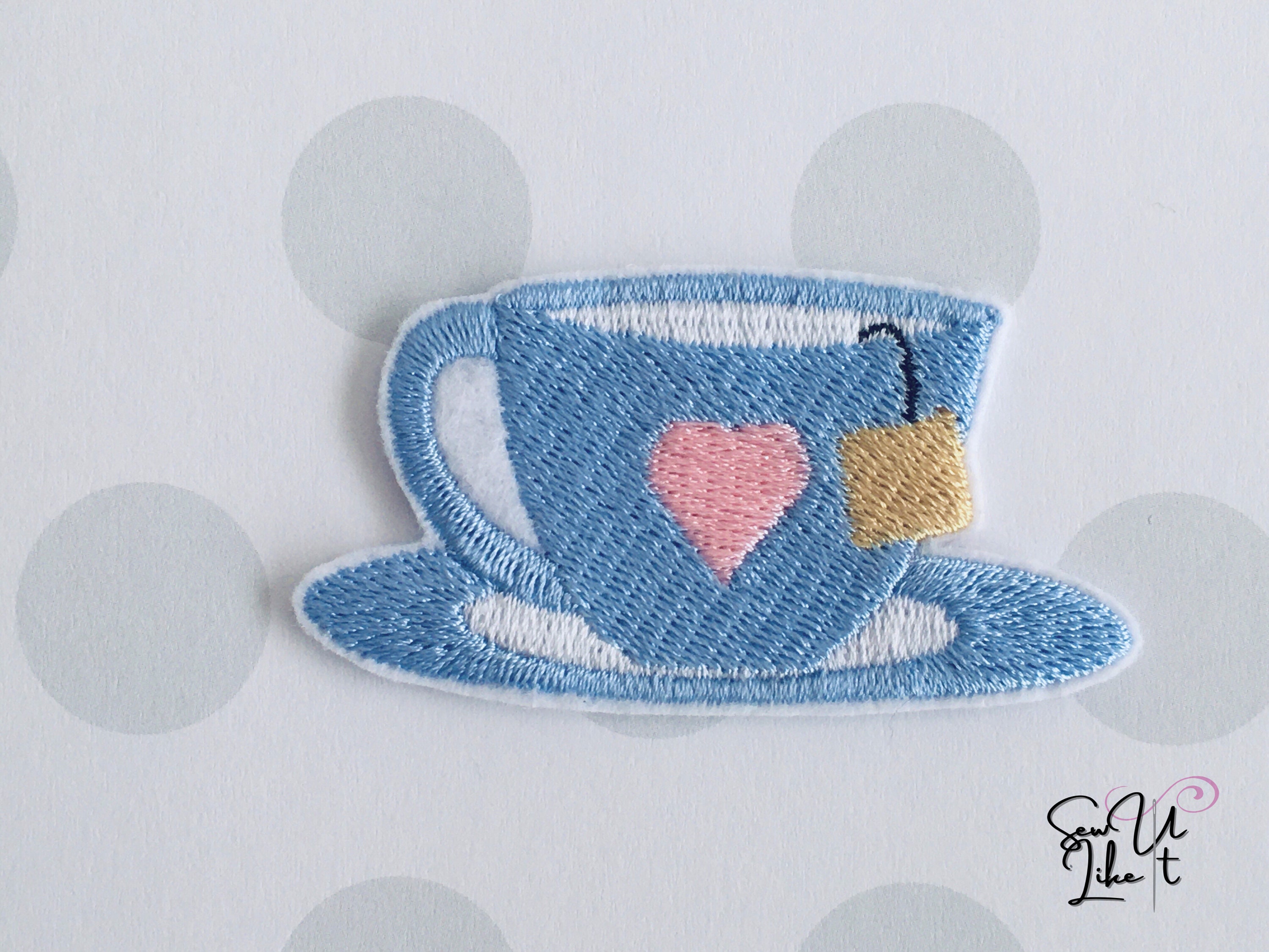 Cup of tea embroidered patch Iron on patch Sew on patch | Etsy