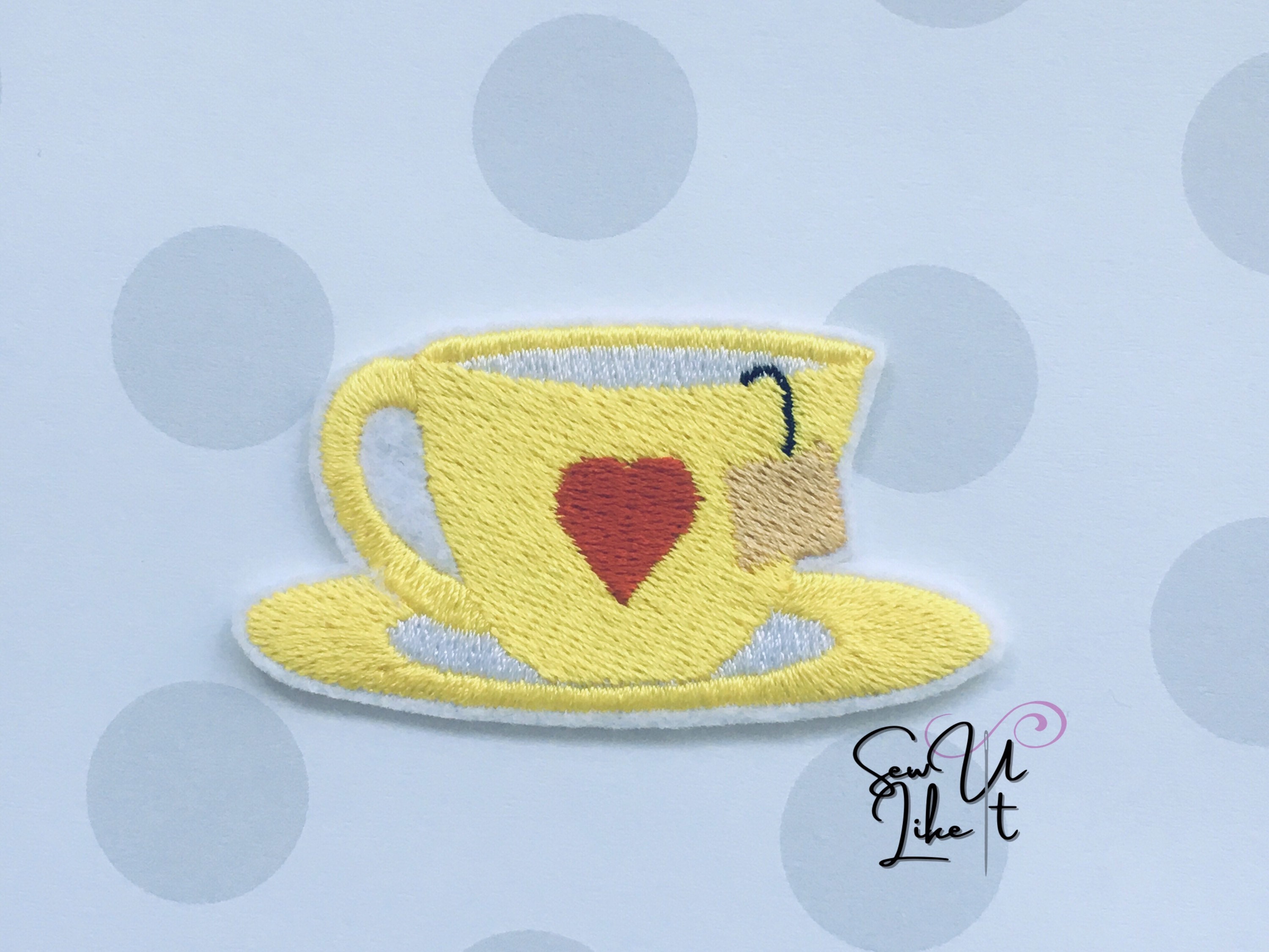 Cup of tea embroidered patch Iron on patch Sew on patch | Etsy