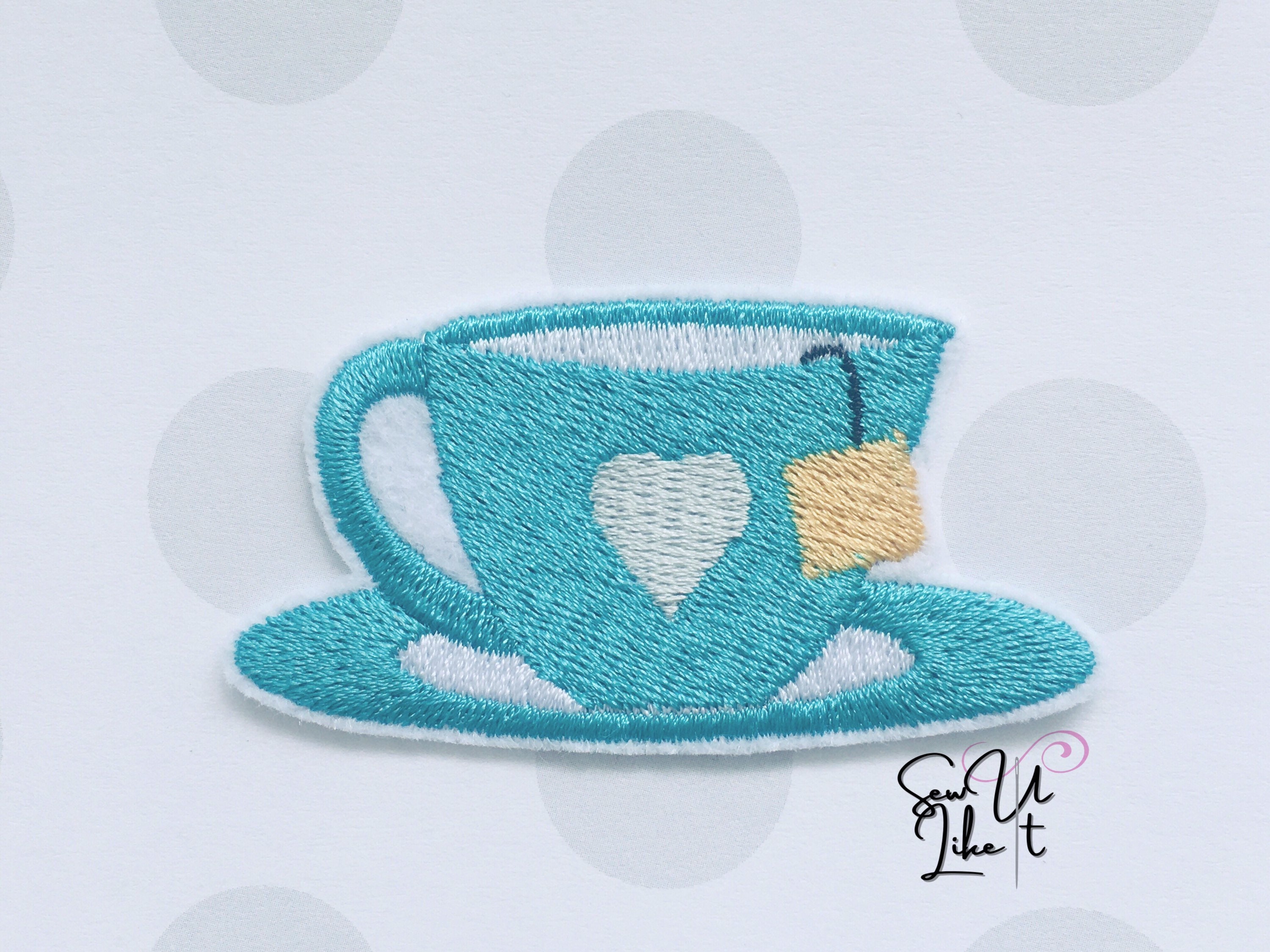 Cup of tea embroidered patch Iron on patch Sew on patch | Etsy