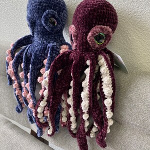 Octopus Stuffed Animal. Velvet Soft Plushie. Color Changing Eyes ...