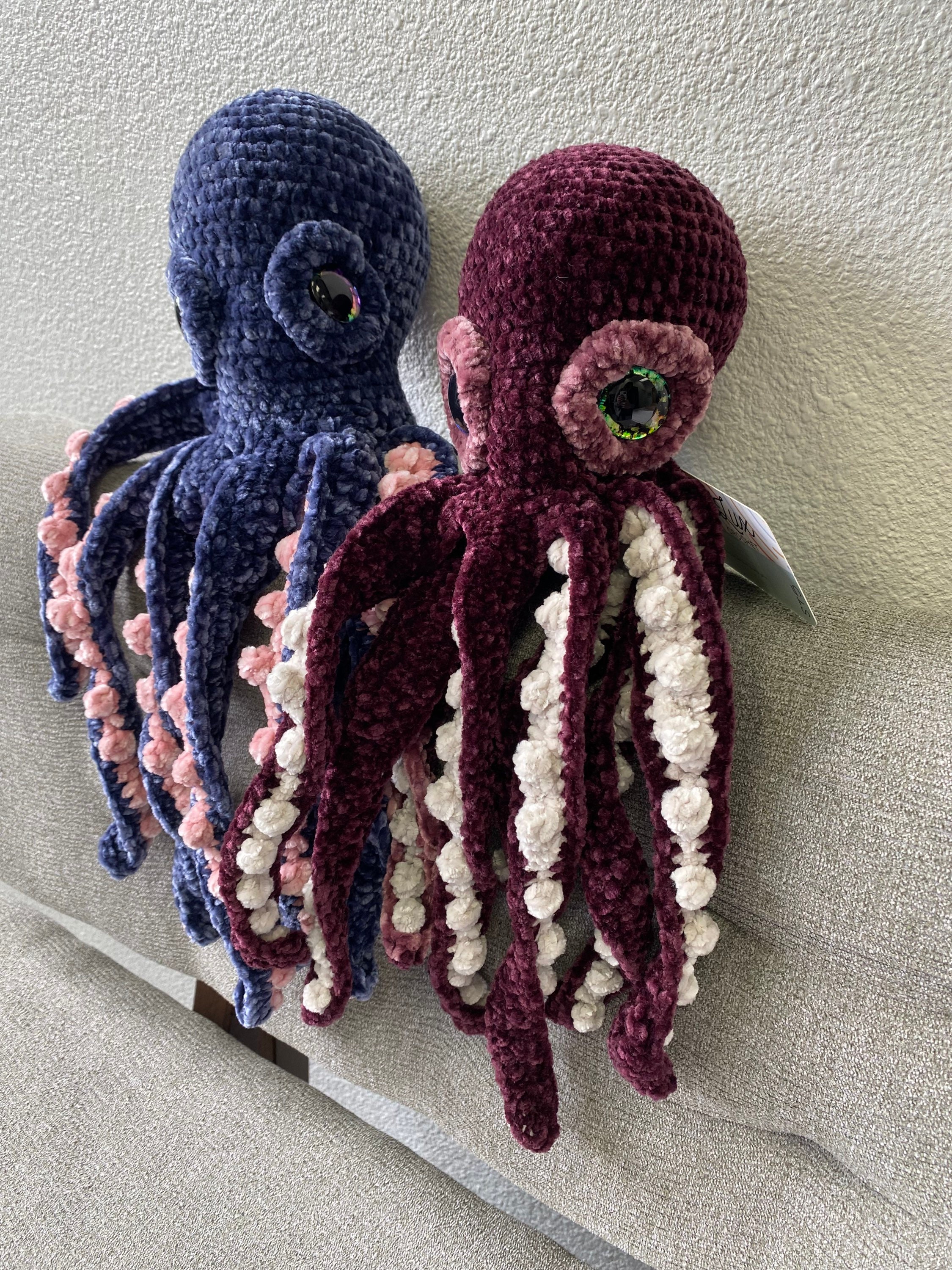 Octopus Stuffed Animal. Velvet Soft Plushie. Color Changing Eyes ...