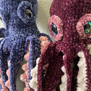 Octopus Stuffed Animal. Velvet Soft Plushie. Color Changing Eyes ...