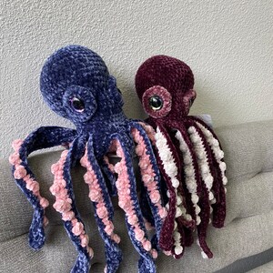 Octopus Stuffed Animal. Velvet Soft Plushie. Color Changing Eyes ...