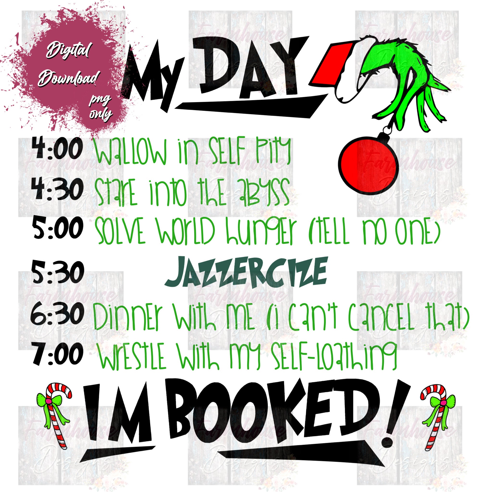 The Grinch my Day Planner PNG ONLY/Digital Clipart/Sublimation | Etsy