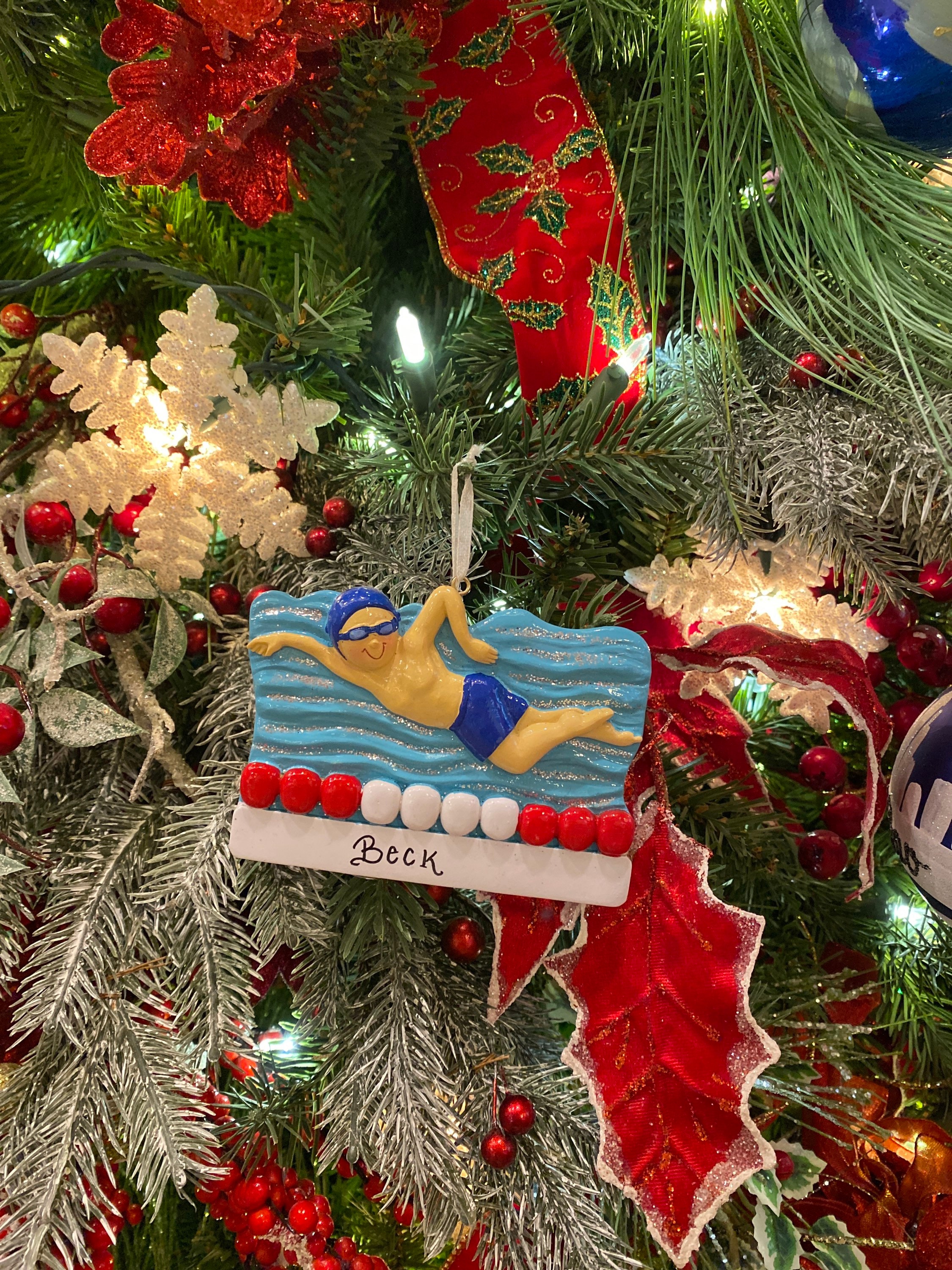 Swimmer in Pool Female/male Personalized Christmas Ornament - Etsy