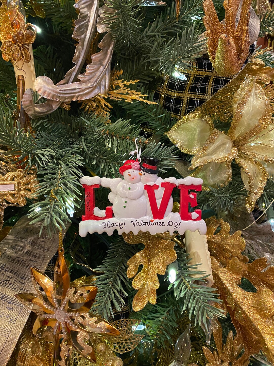 Snowman Kissing Love Word Christmas Ornament - Etsy