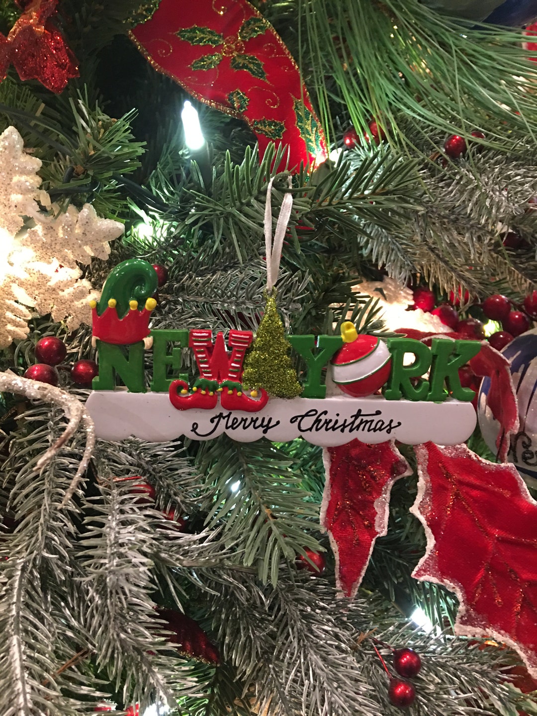 Elf Word New York Christmas Ornament Etsy Elf Word New York Christmas Ornament Etsy