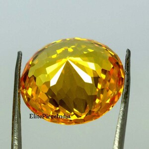 50.45CT Yellow Sapphire Natural Sapphire Round Cut Faceted Loose ...