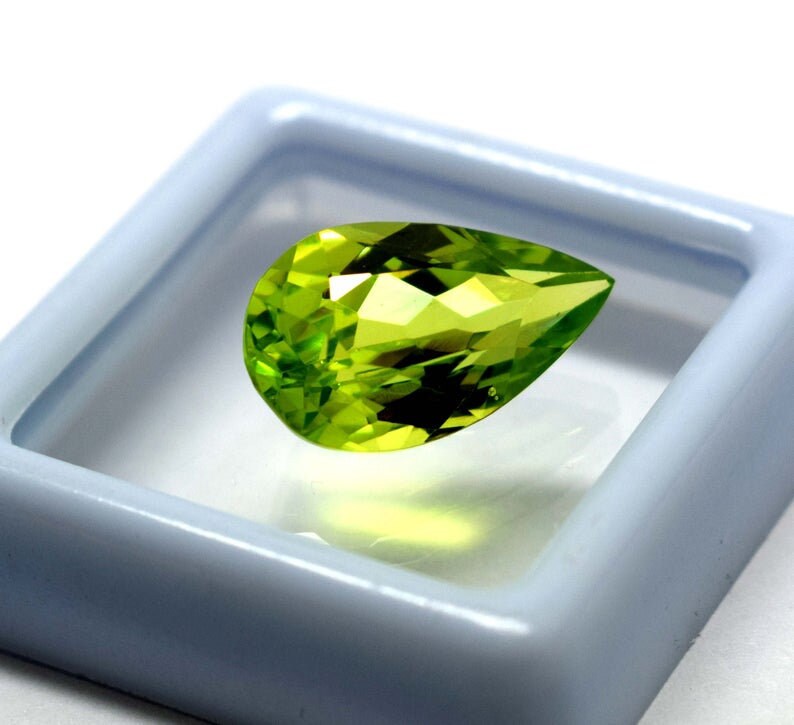 Natural Peridot Pear Cut 8.70Cts Peridot Gemstone Certified | Etsy