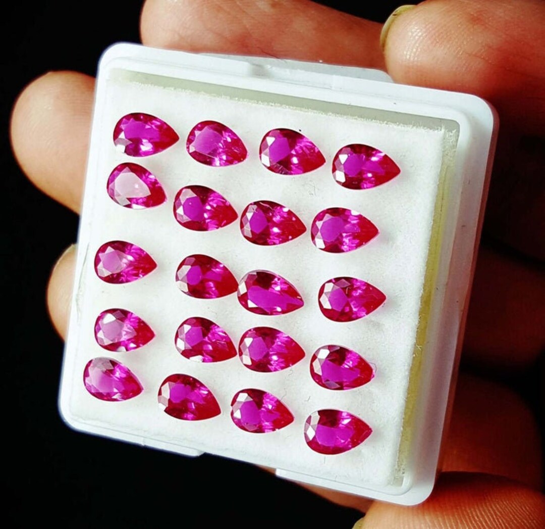 Rarest Natural Ruby Lot 6mmx4mm Certified Ruby Loose Ruby Pear - Etsy