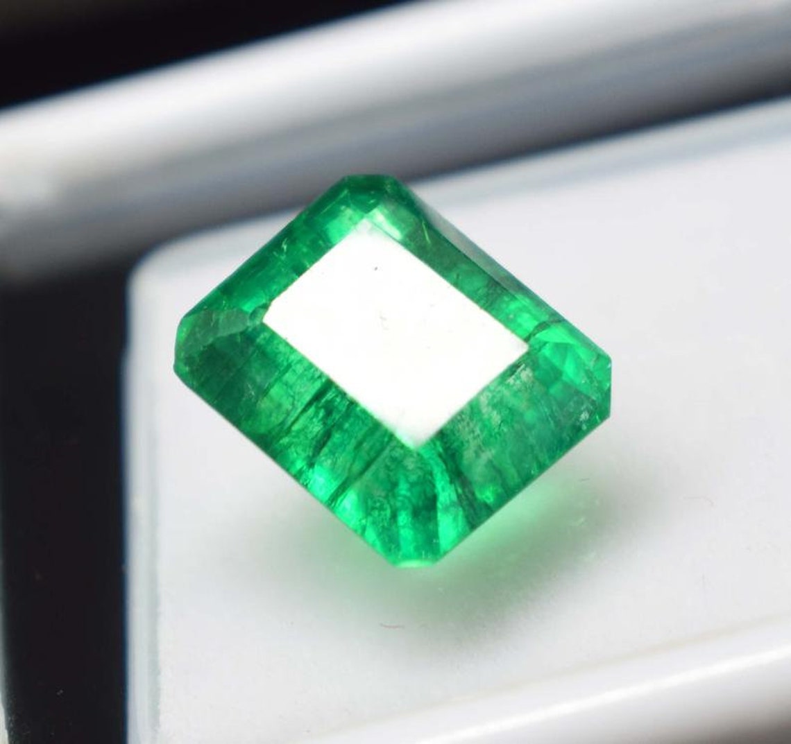 Natural Columbian Emerald 8CT Emerald Cut Certified Emerald - Etsy