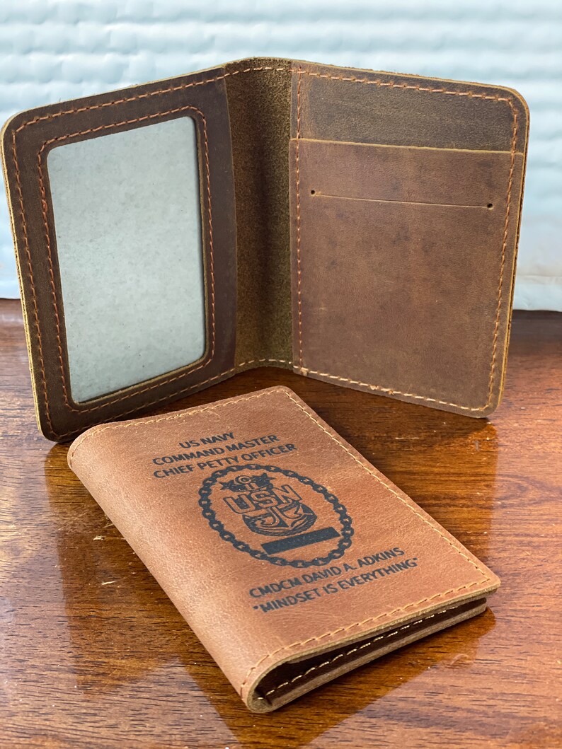 Leather Wallet - US Navy Senior Chief Petty Officer - Etsy
